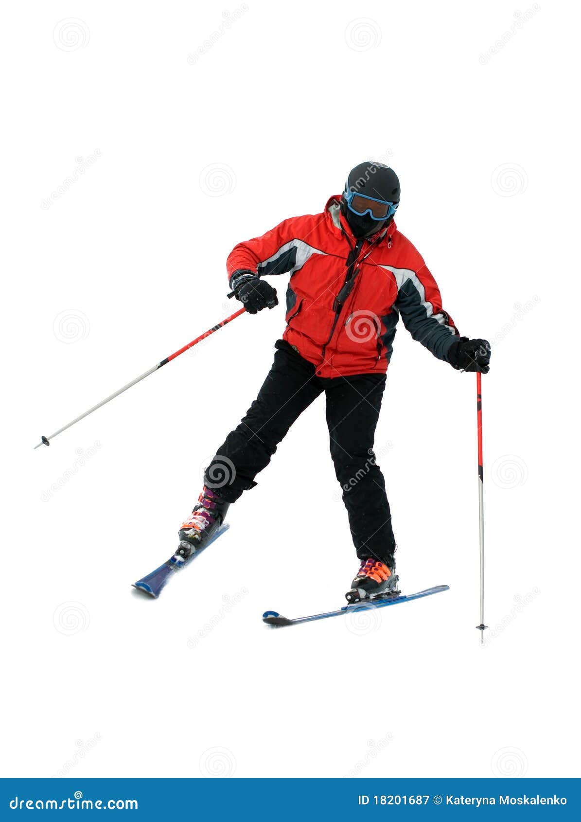 Skier Man Isolated on White Stock Image - Image of ride, extreme: 18201687