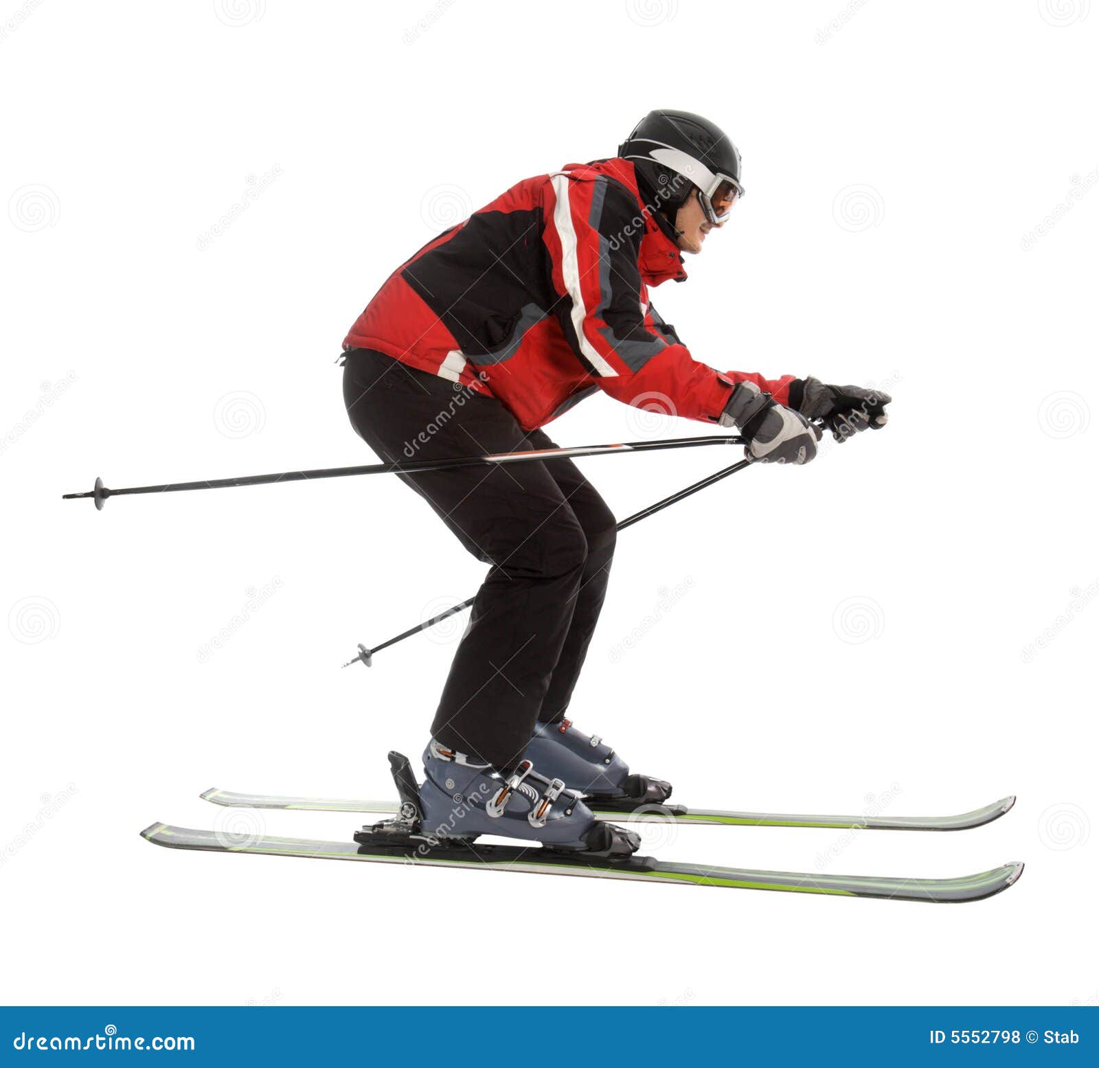 Skier Man in Ski Slalom Pose Stock Photo - Image of helmet, skier: 5552798