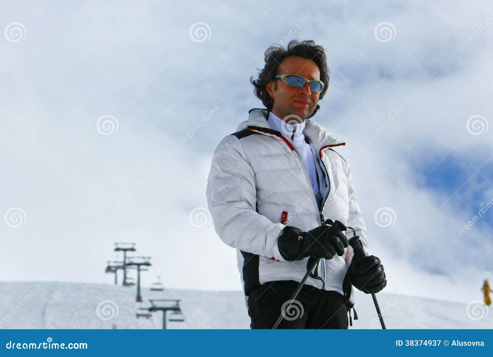 The skier men stock image. Image of outdoors, hair, skiing - 38374937