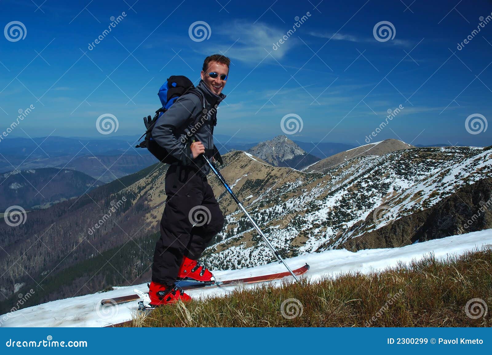 Skier portrait stock image. Image of mountains, clean - 2300299