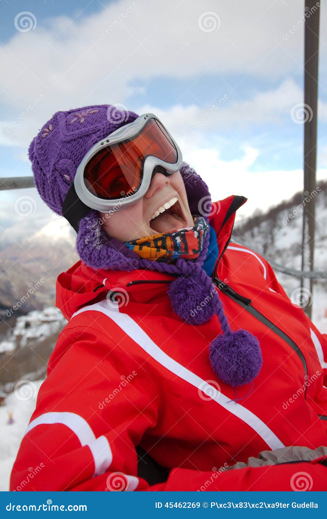 Skier Portrait stock image. Image of laugh, lifestyle - 45462269