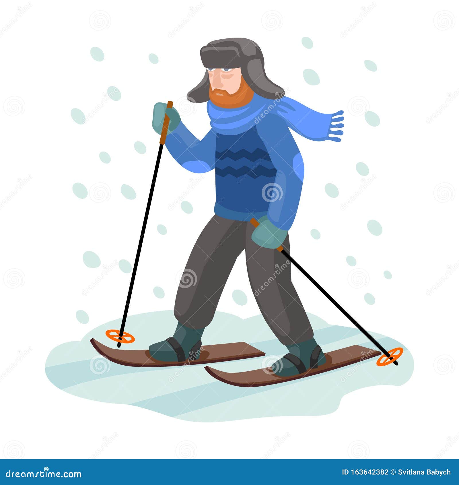 Cartoon Snow Skier