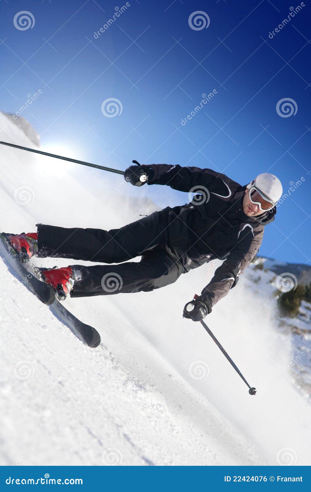 Skier on a slope stock photo. Image of health, lift, outdoor - 22424076