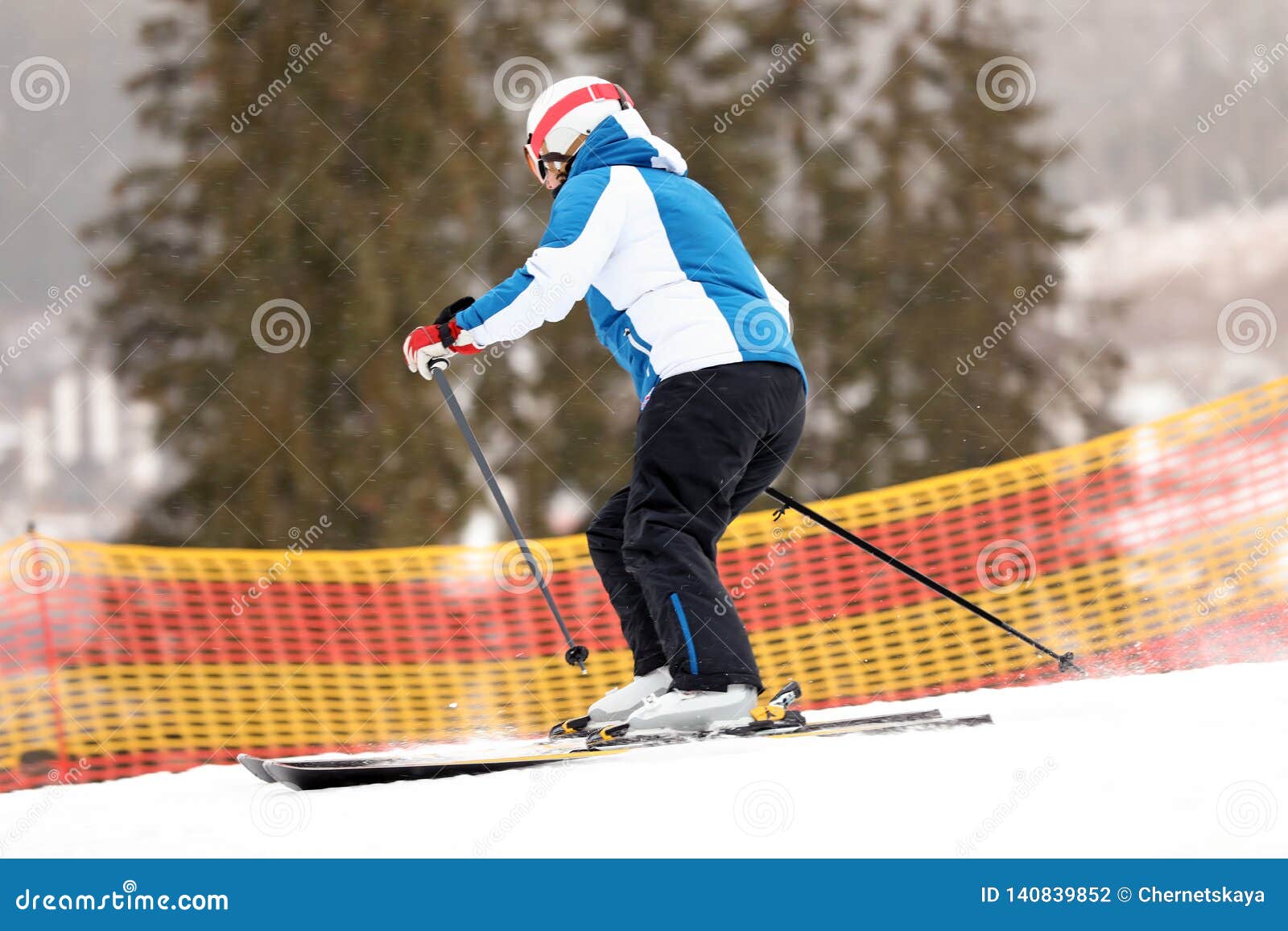 Skier on Slope at Resort. Winter Stock Photo - Image of extreme ...