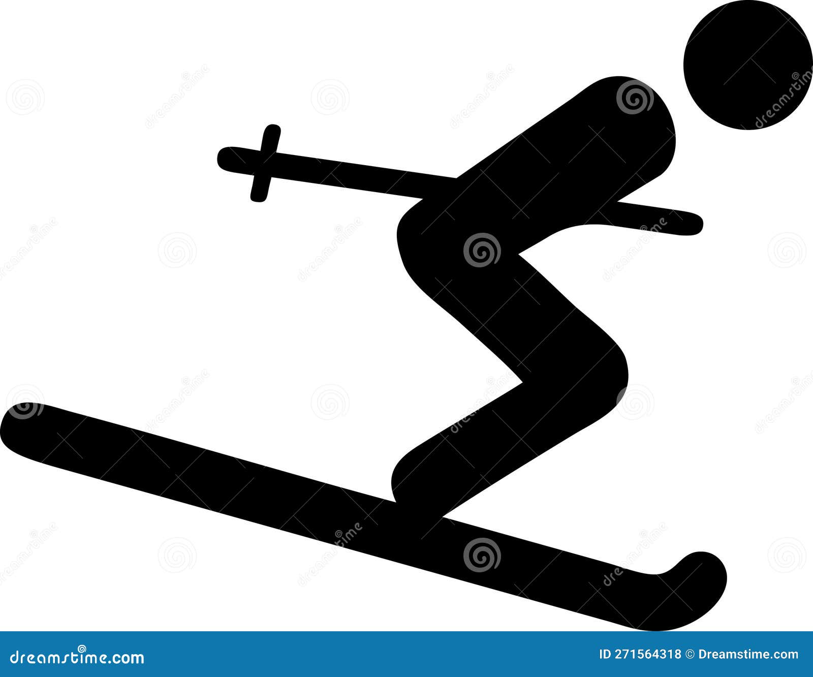 Skier Symbol Illustration stock vector. Illustration of black - 271564318