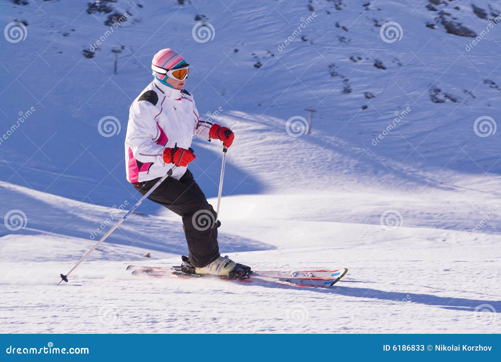 Skier at the turn stock image. Image of seasons, sharp - 6186833