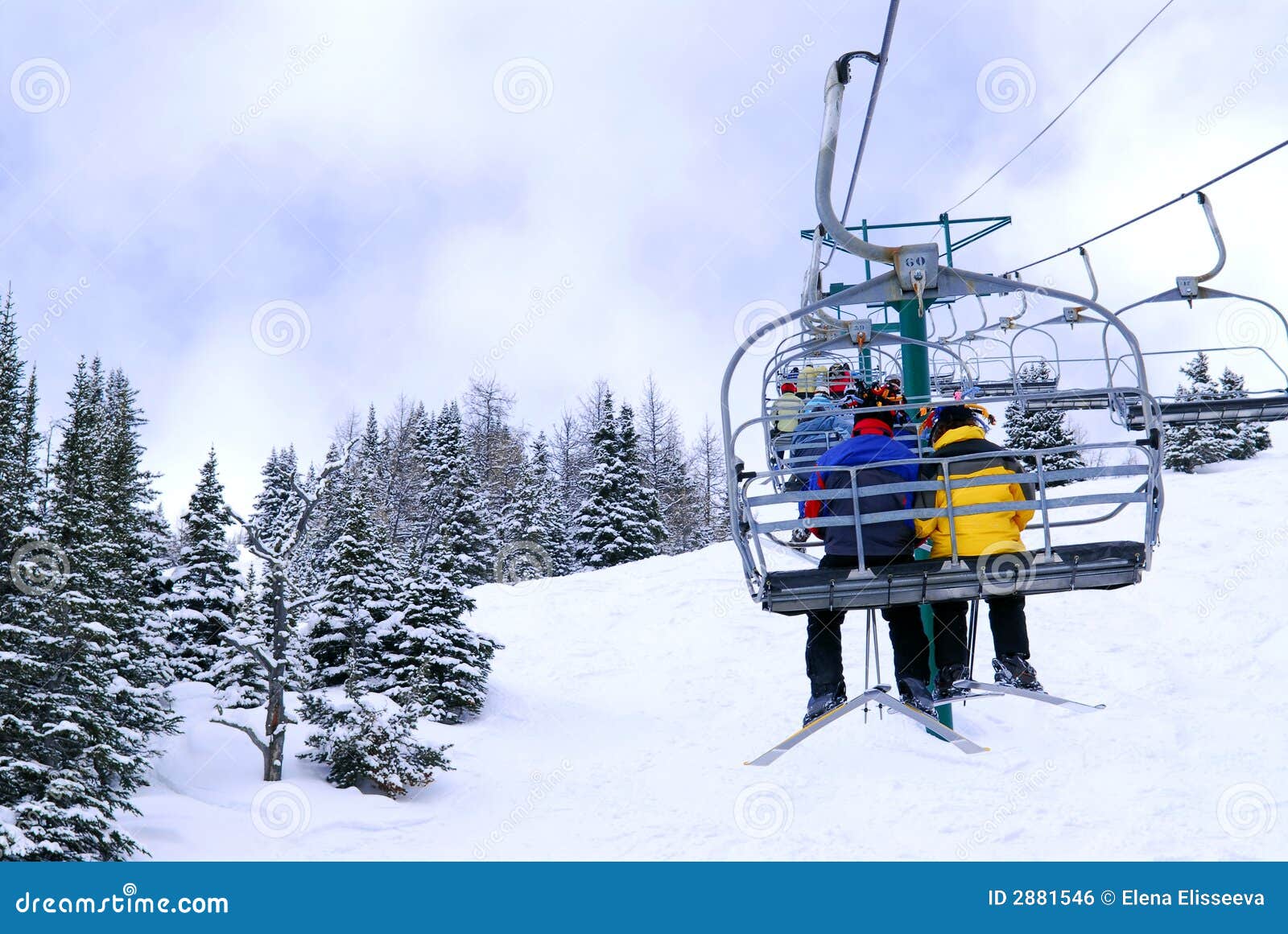 Skiers on chairlift stock photo. Image of healthy, canadian - 2881546