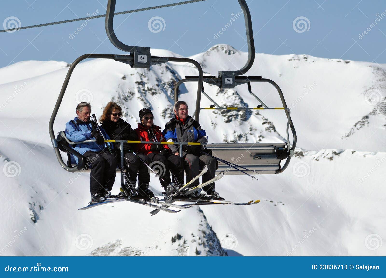 Skiers Going Up with a Ski Lift Editorial Image - Image of landscape ...