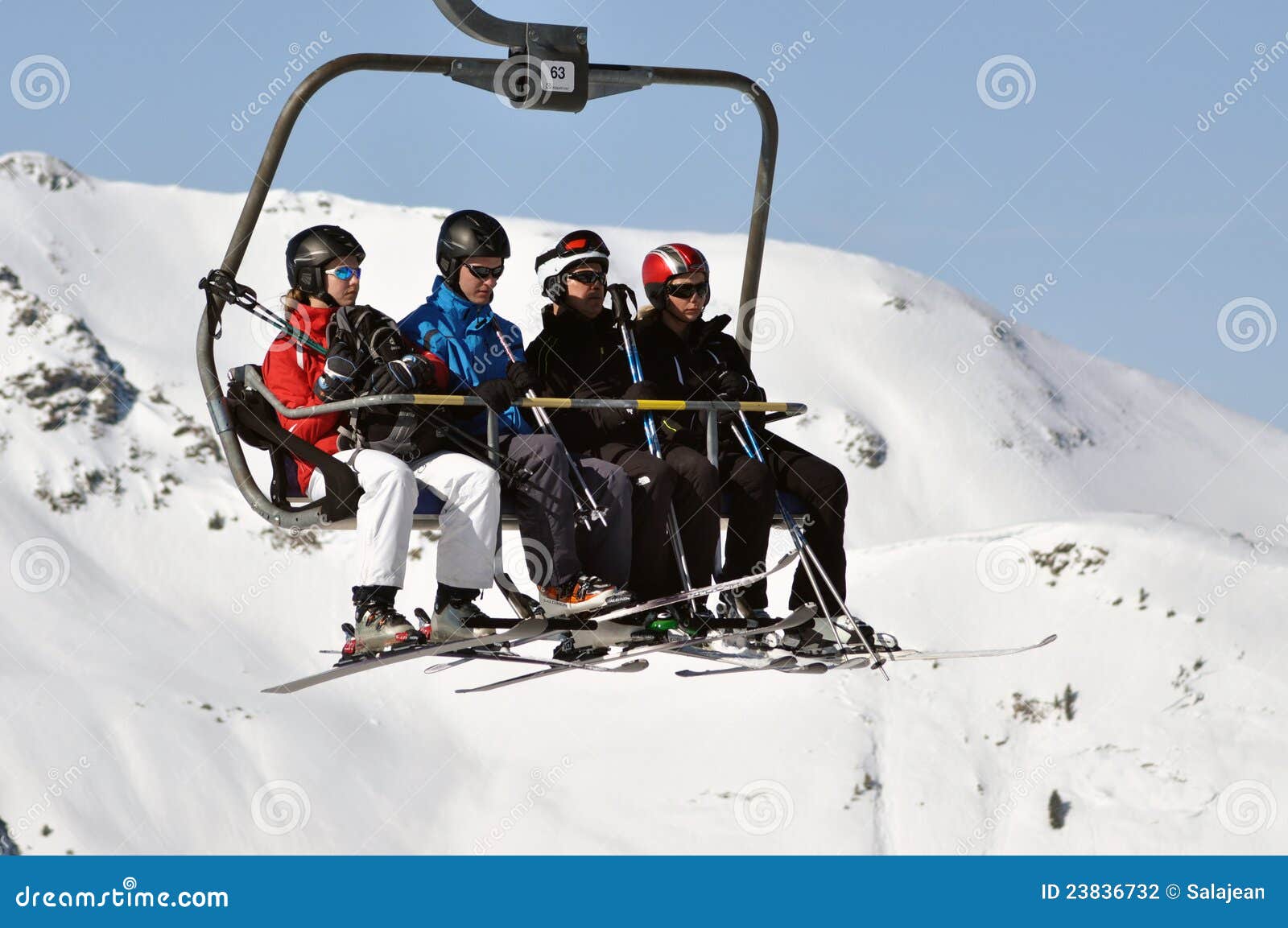 Skiers Going Up with a Ski Lift Editorial Photography - Image of ...