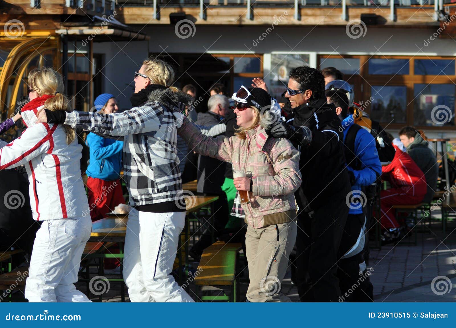 Skiers at a Party in the Austrian Alps Editorial Image - Image of ...