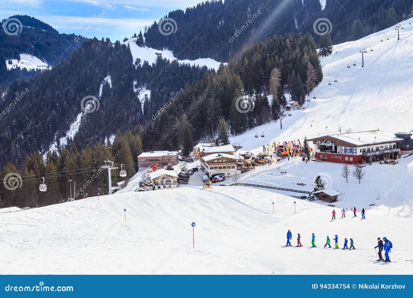 Skiers on the Slopes of the Ski Resort of Soll, Tyrol Editorial Stock ...