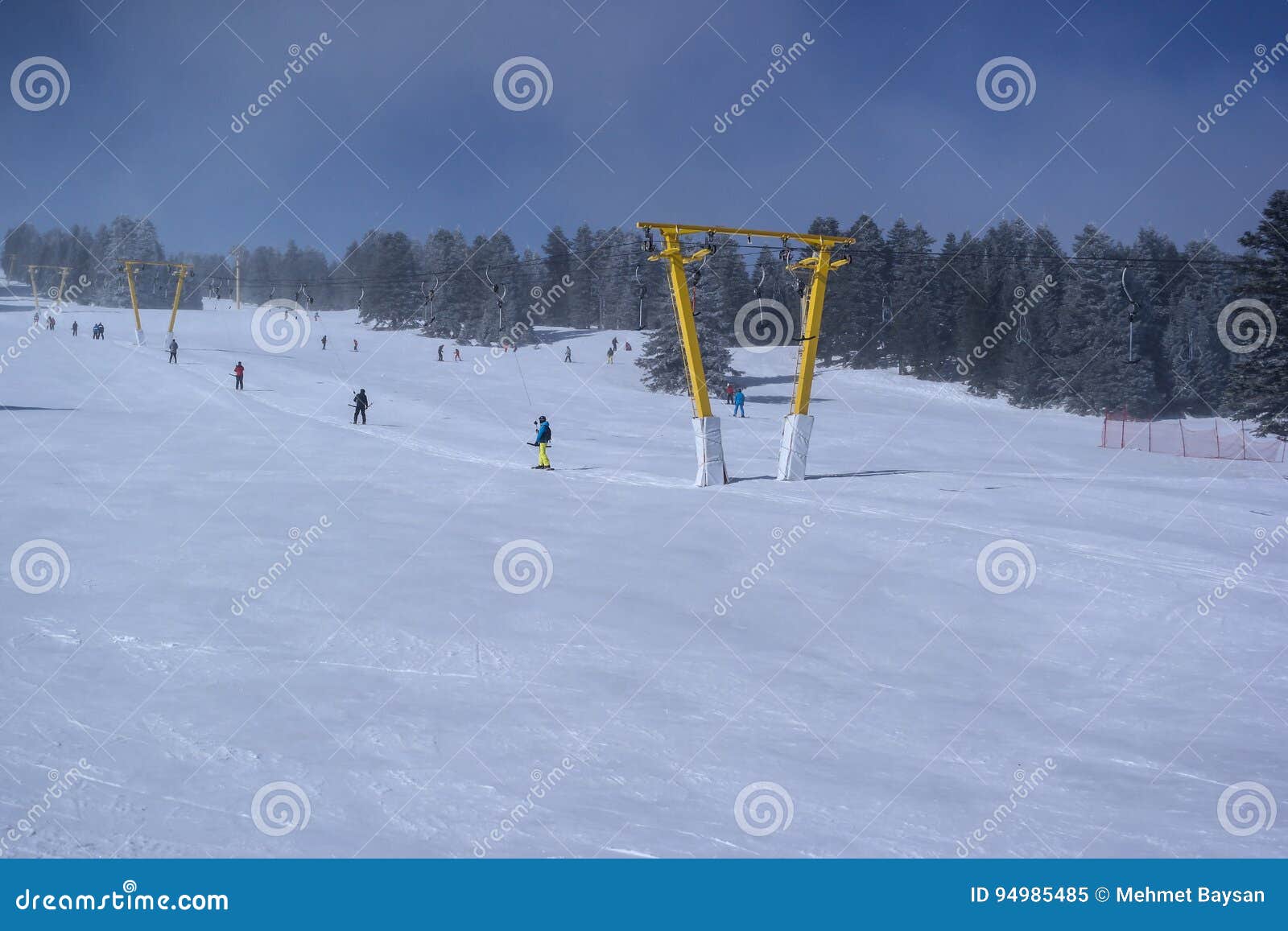 Skiers and Snowboarders on a Ski Lift Stock Image - Image of chairlift ...