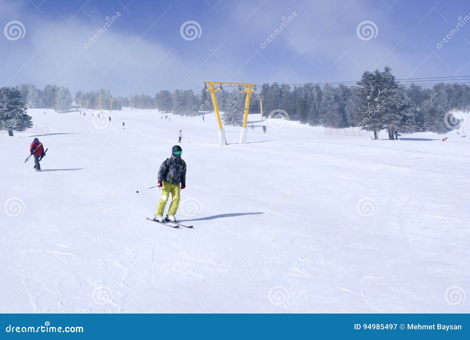 Skiers and Snowboarders on a Ski Lift Editorial Photography - Image of ...