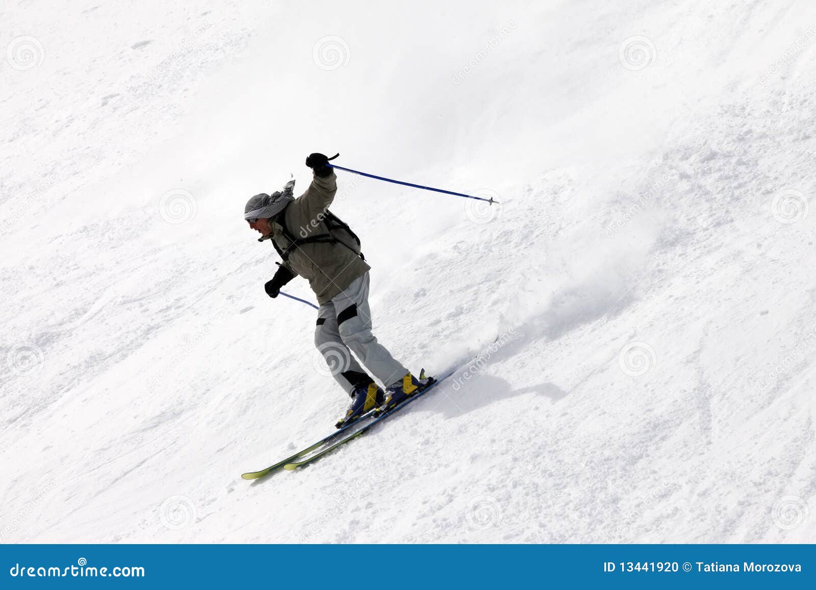 Skiers on Top of the Mountain Stock Photo - Image of season, equipment ...