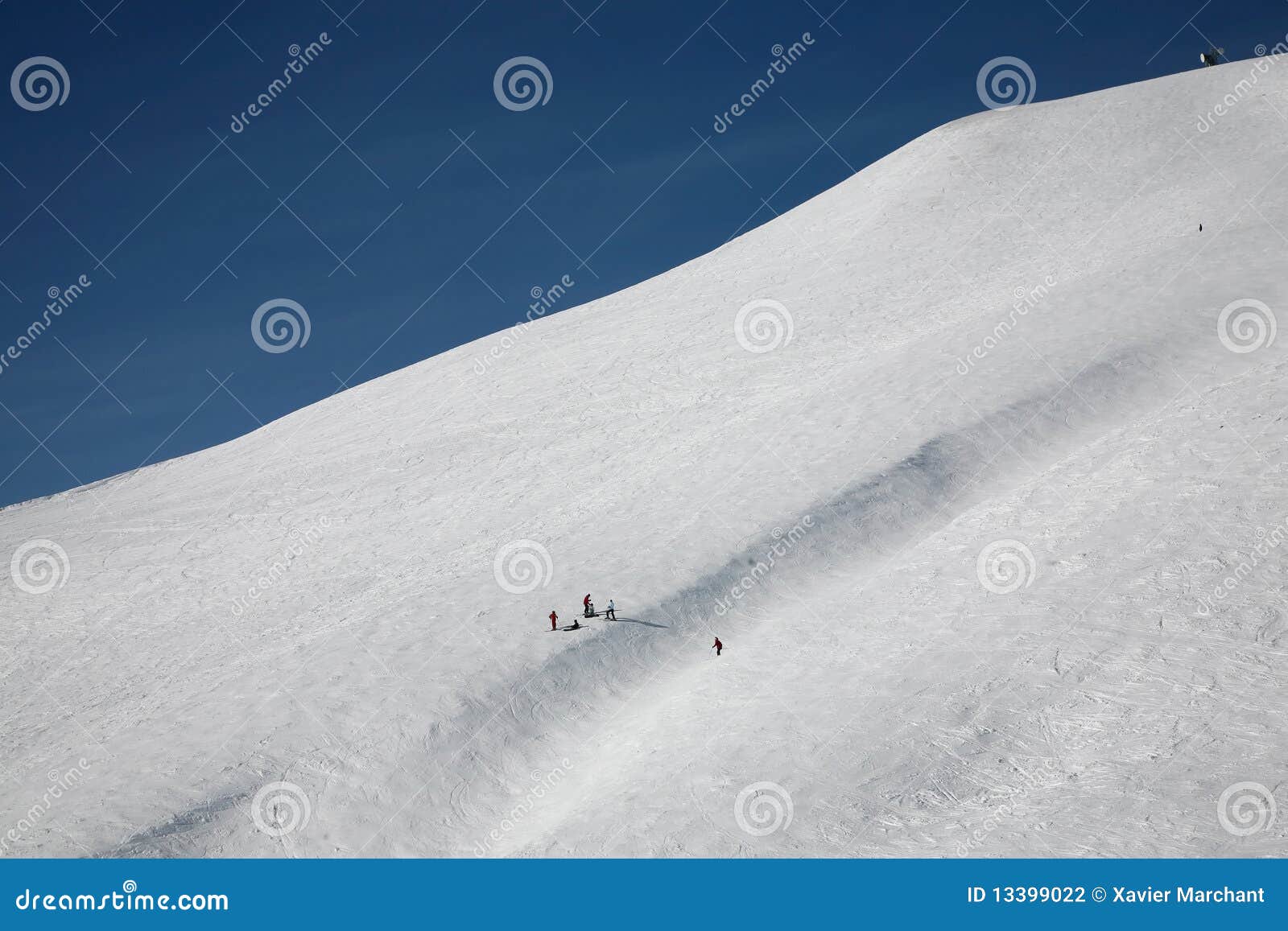 Skiers on wide track stock photo. Image of mountain, resort - 13399022