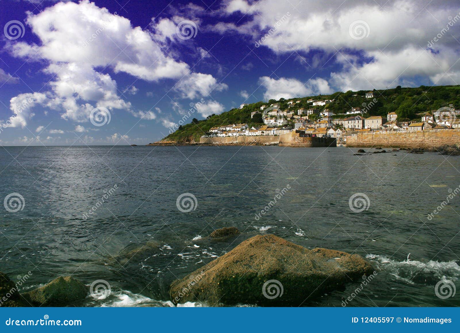 Skies over Mousehole stock image. Image of holidays, beach - 12405597