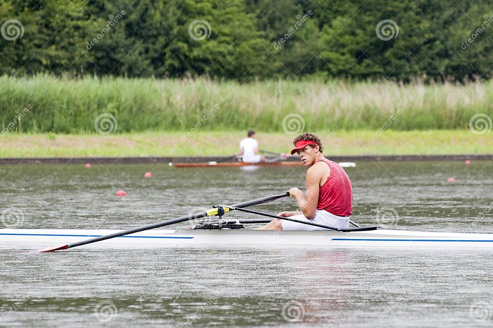 Skiff Rowing stock image. Image of concentration, waiting - 15007777