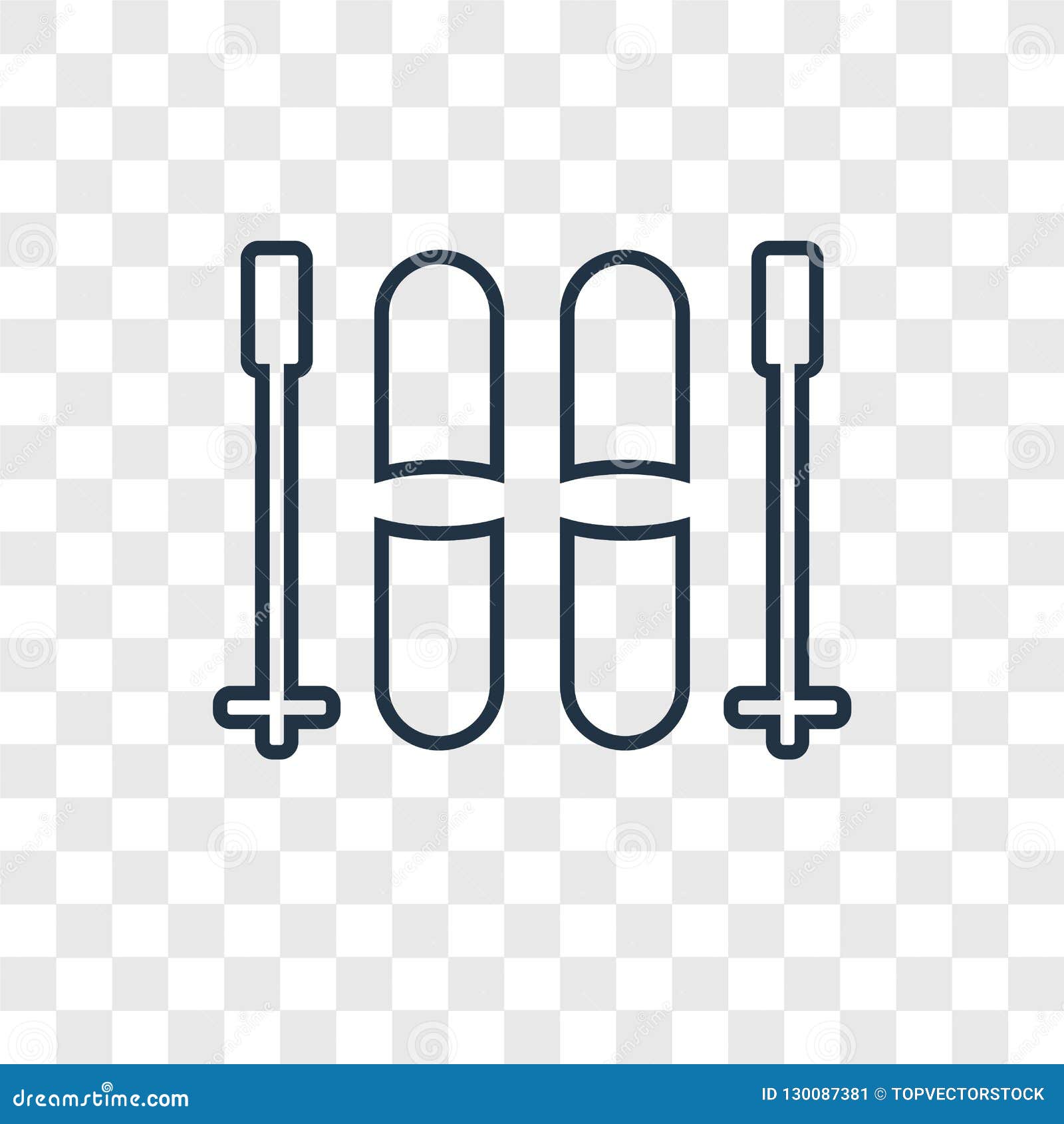 Skii Concept Vector Linear Icon Isolated on Transparent Background ...