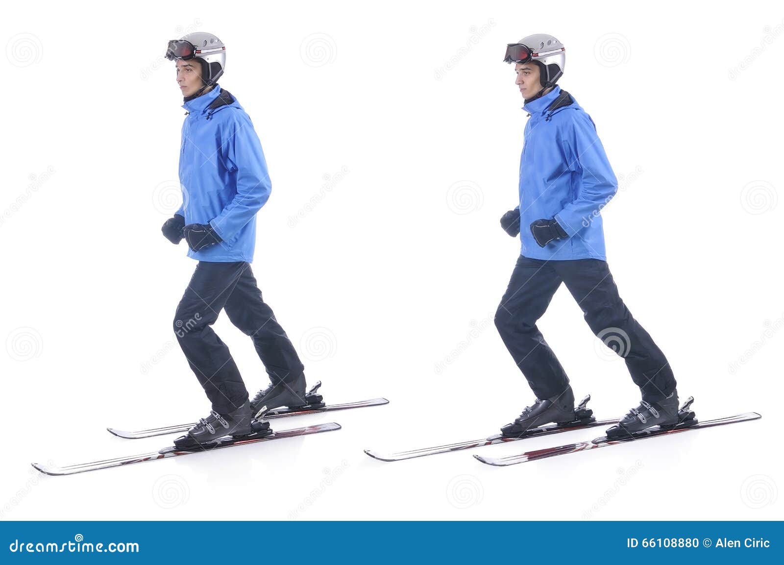 Skiier Demonstrate Warm Up Exercise for Skiing Stock Photo - Image of ...