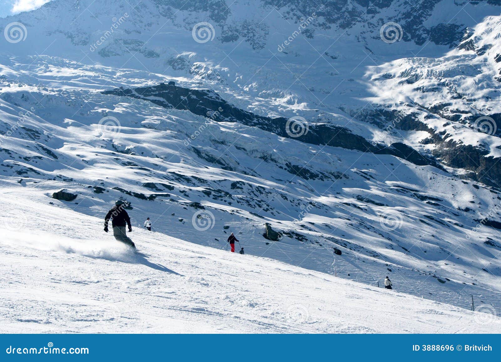 Skiing In Alps Picture. Image: 3888696