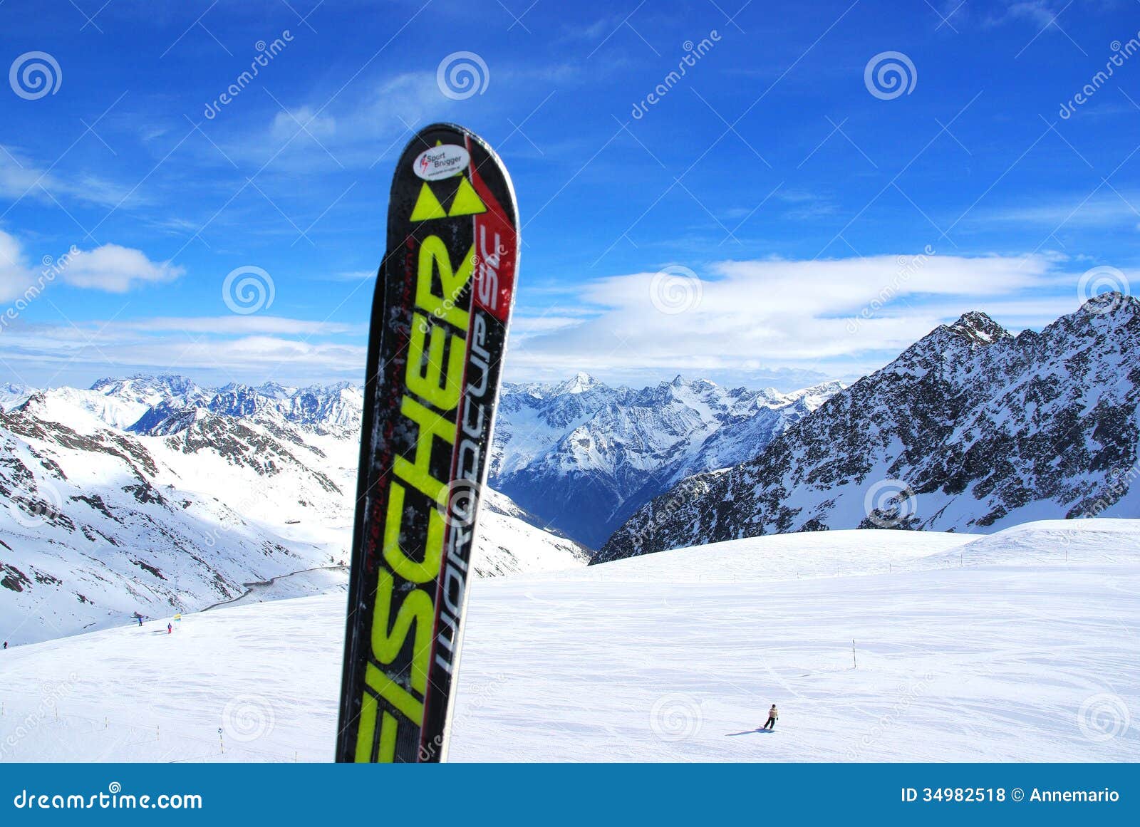 Skiing in the Alps editorial stock photo. Image of leisure - 34982518
