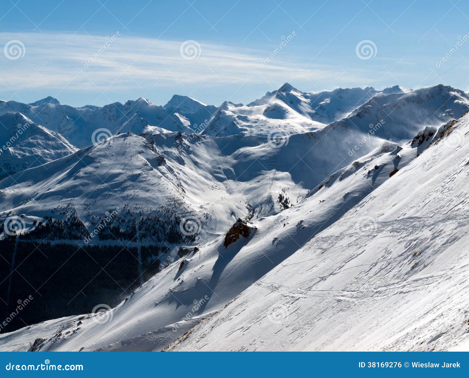 Skiing area in the Alps stock photo. Image of snow, landscape - 38169276
