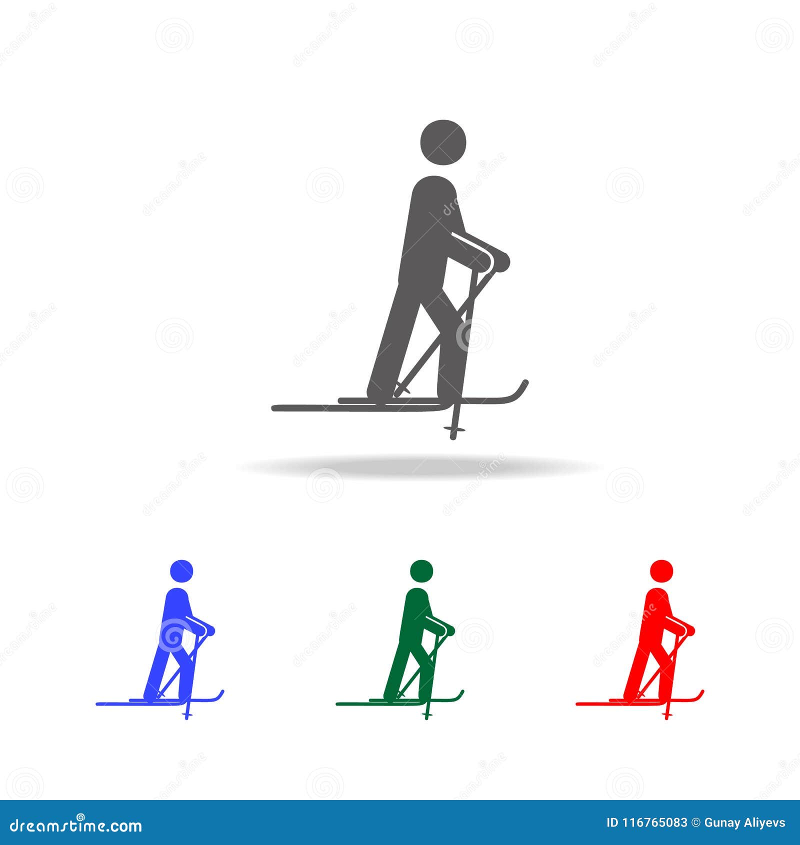 Skiing Icon. Elements of Winter in Multi Colored Icons. Premium Quality ...