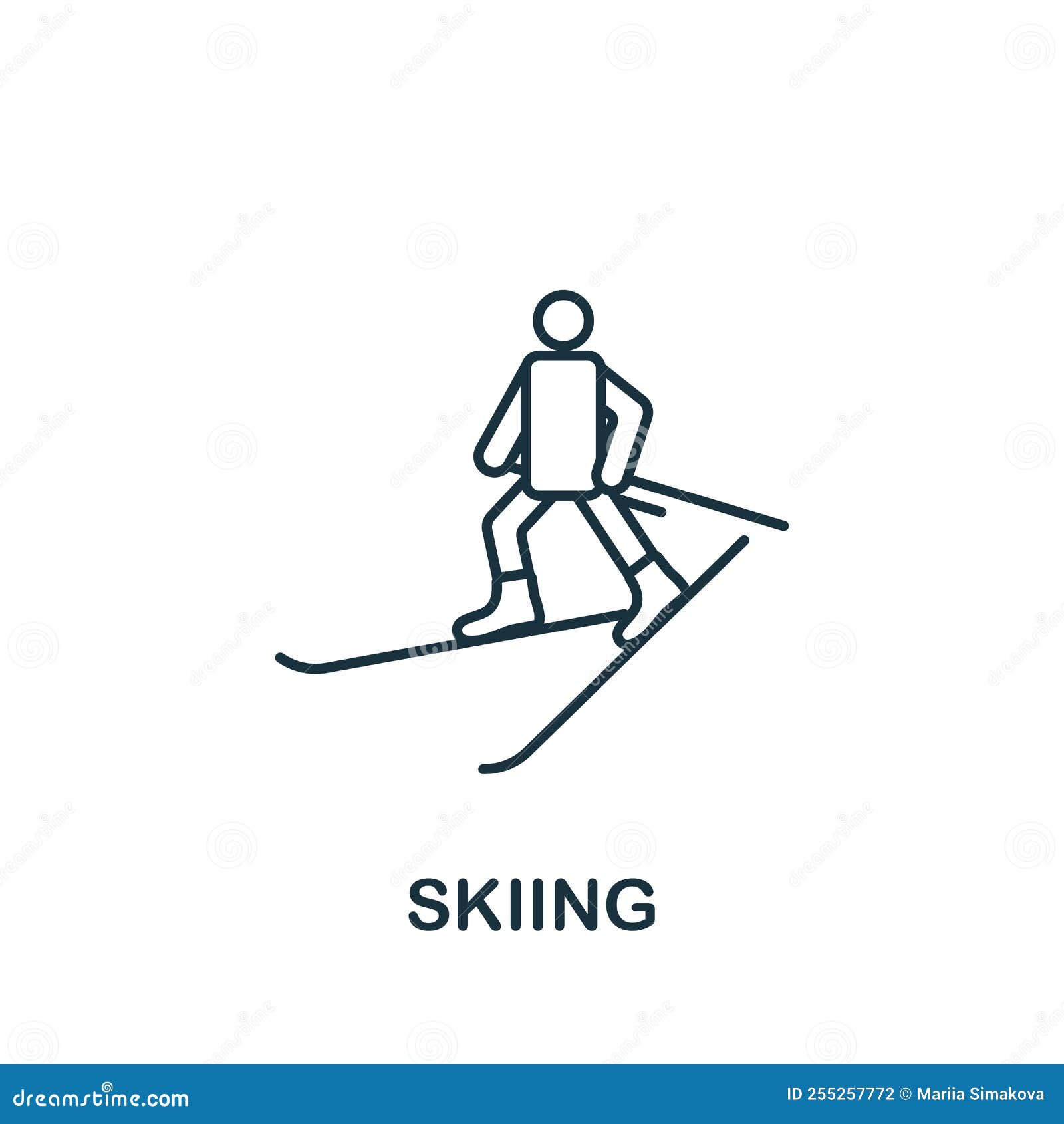 Skiing Icon. Line Simple Icon for Templates, Web Design and ...