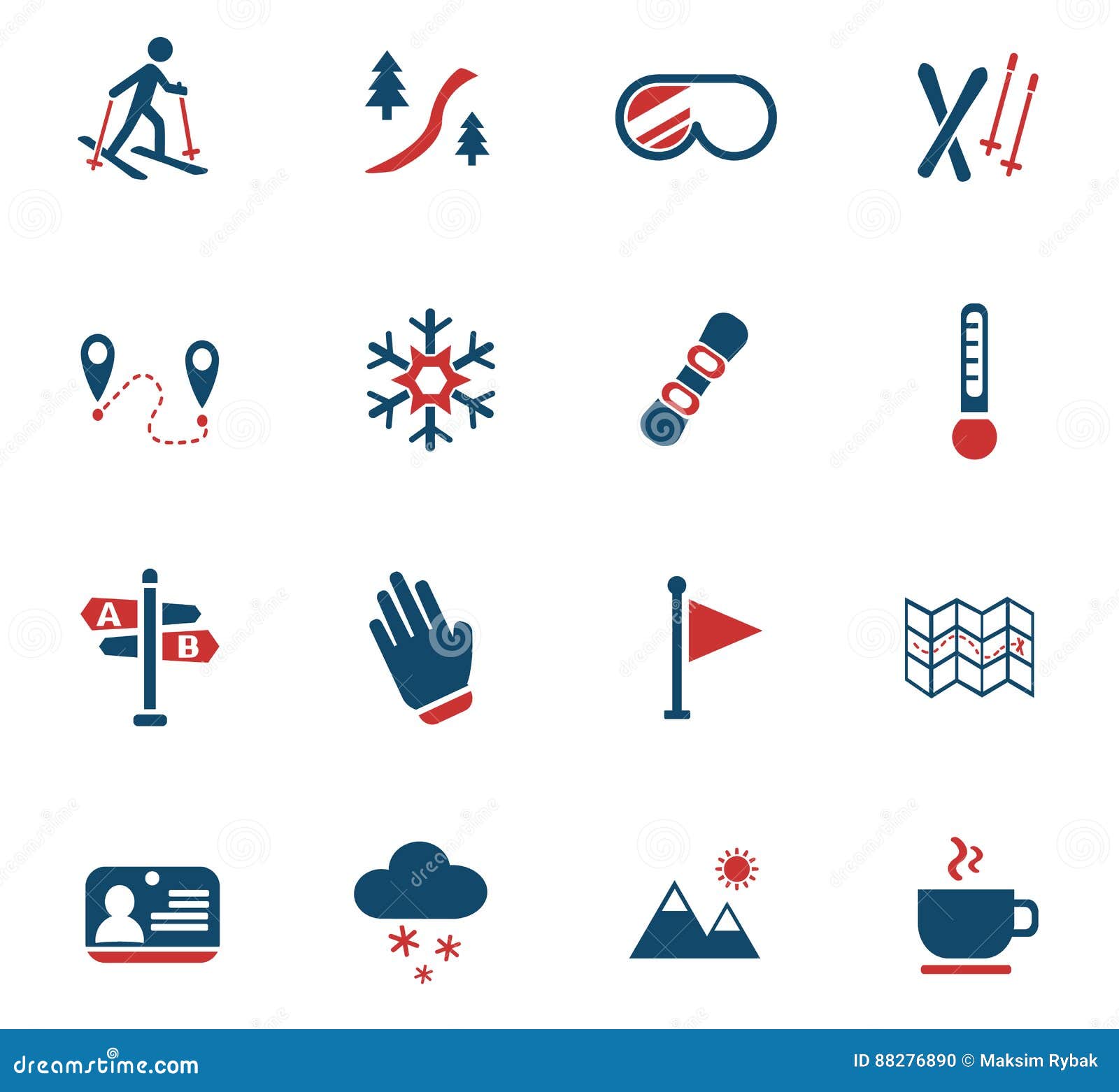 Skiing icon set stock illustration. Illustration of path - 88276890