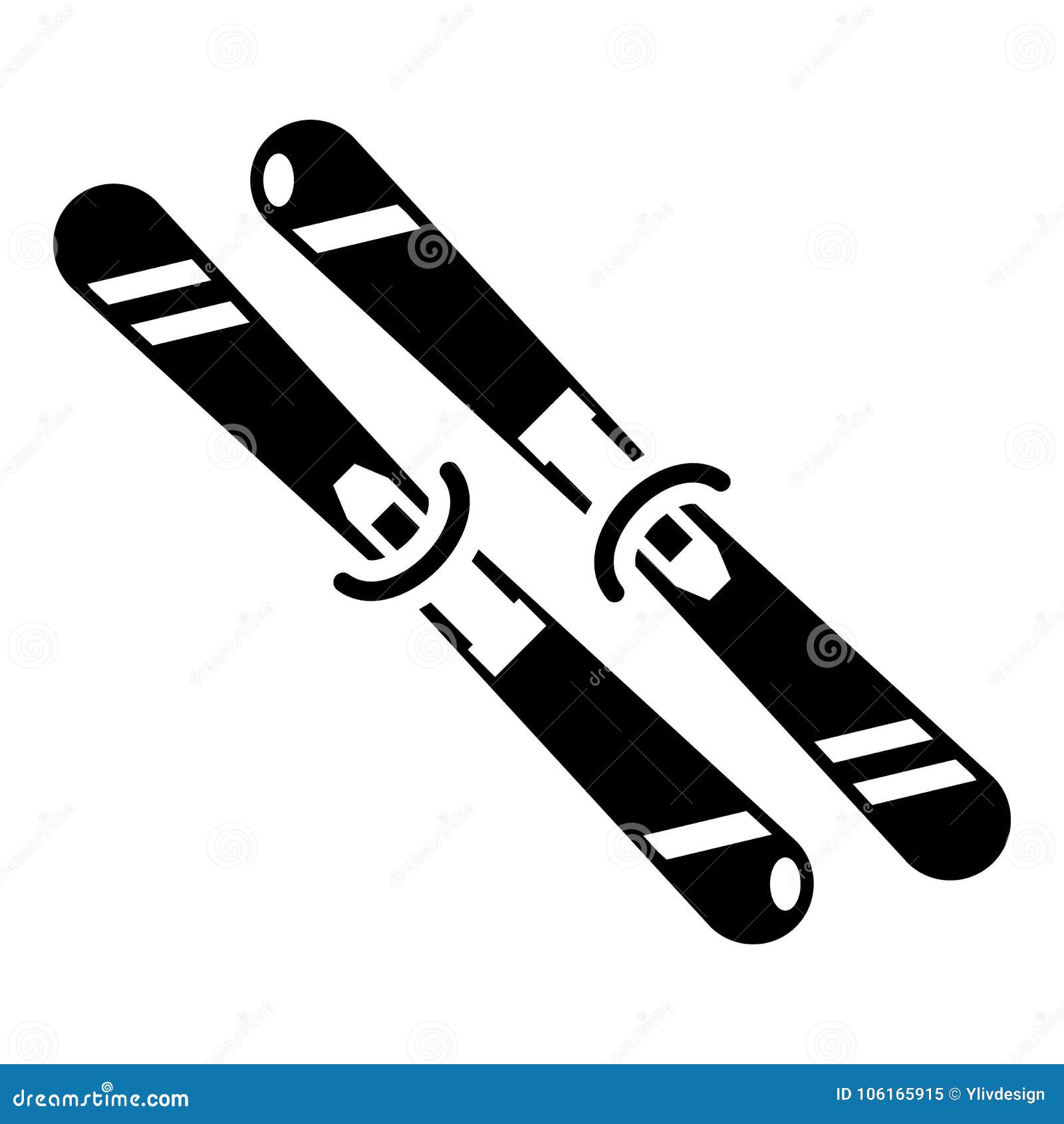 Skiing Icon, Simple Black Style Stock Vector - Illustration of ...