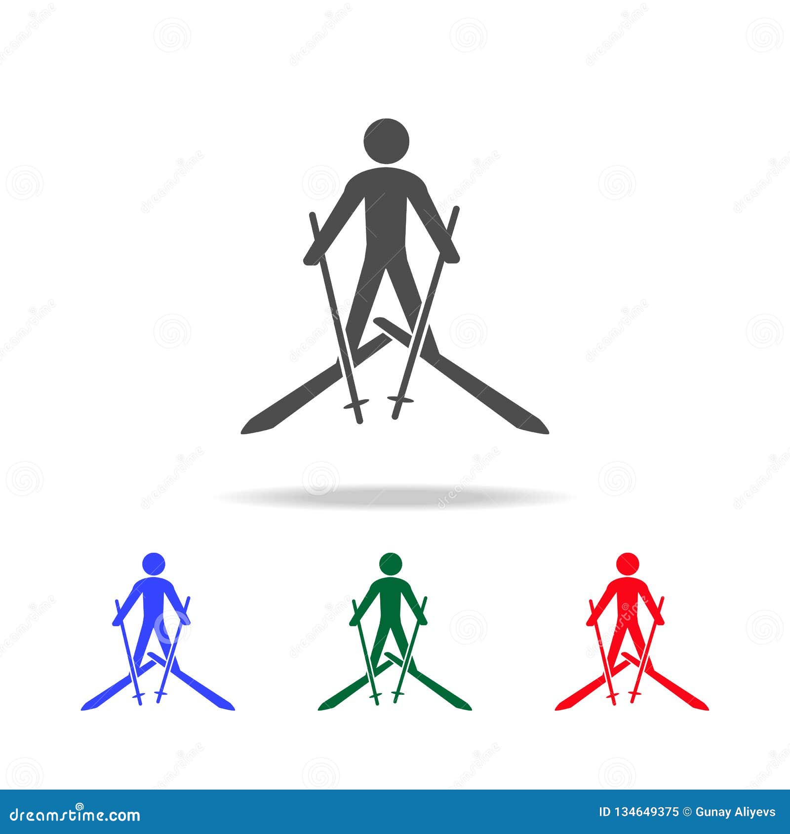 Skiing Icons. Elements of Sport Element in Multi Colored Icons. Premium ...