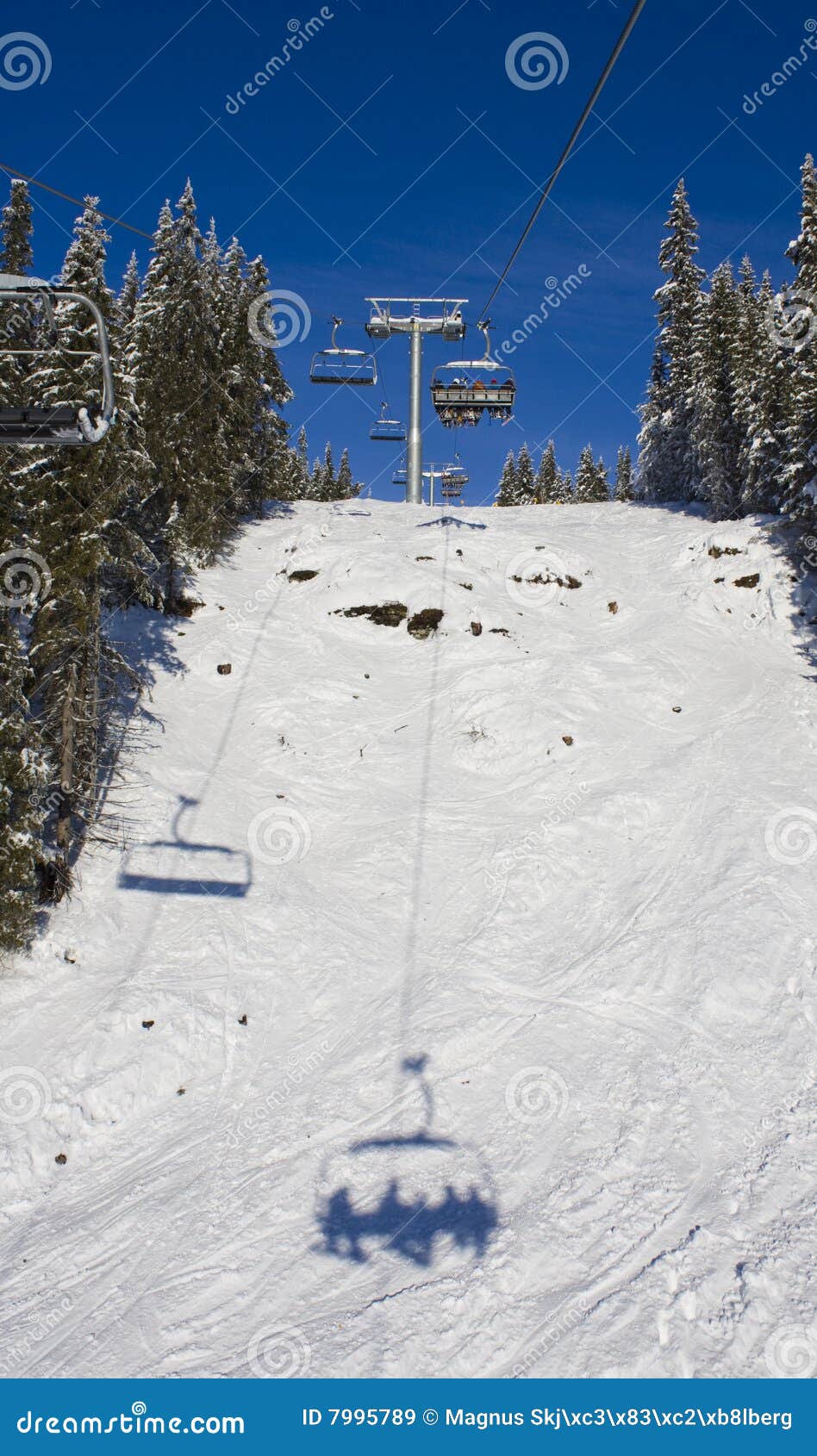 Skiing Lift Shadow and Hill Stock Image - Image of norway, recreational ...