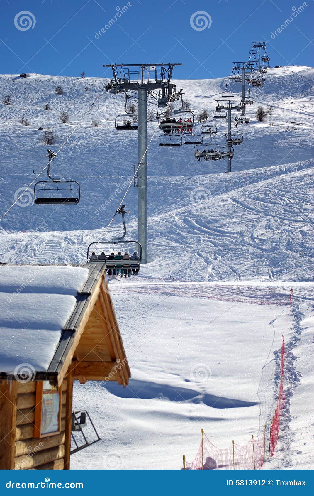 Skiing lift start 2 stock photo. Image of cold, blue, people - 5813912
