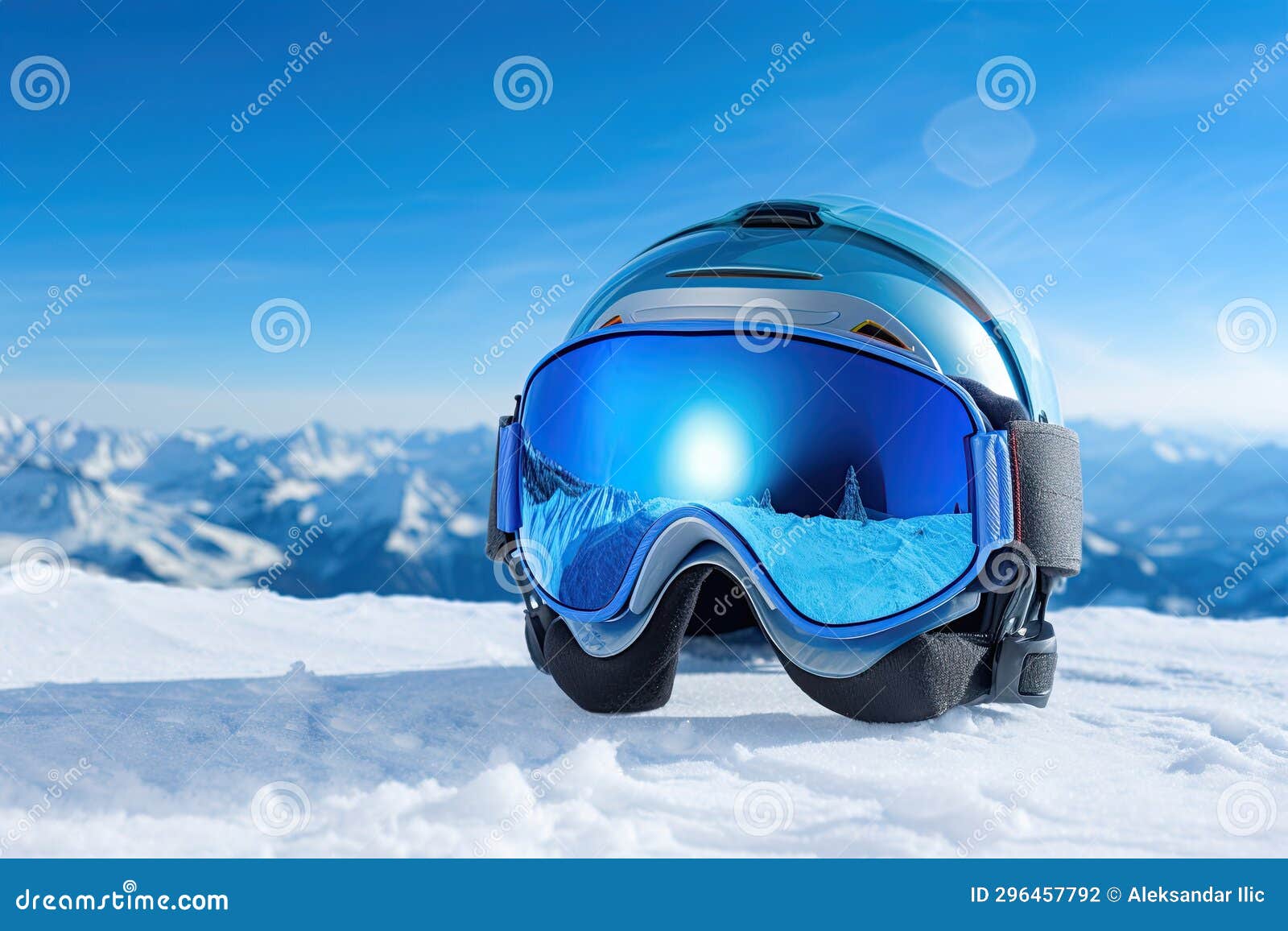 Skiing Mask in the Snow. Empty Space on the Side To Add Text or Logo ...