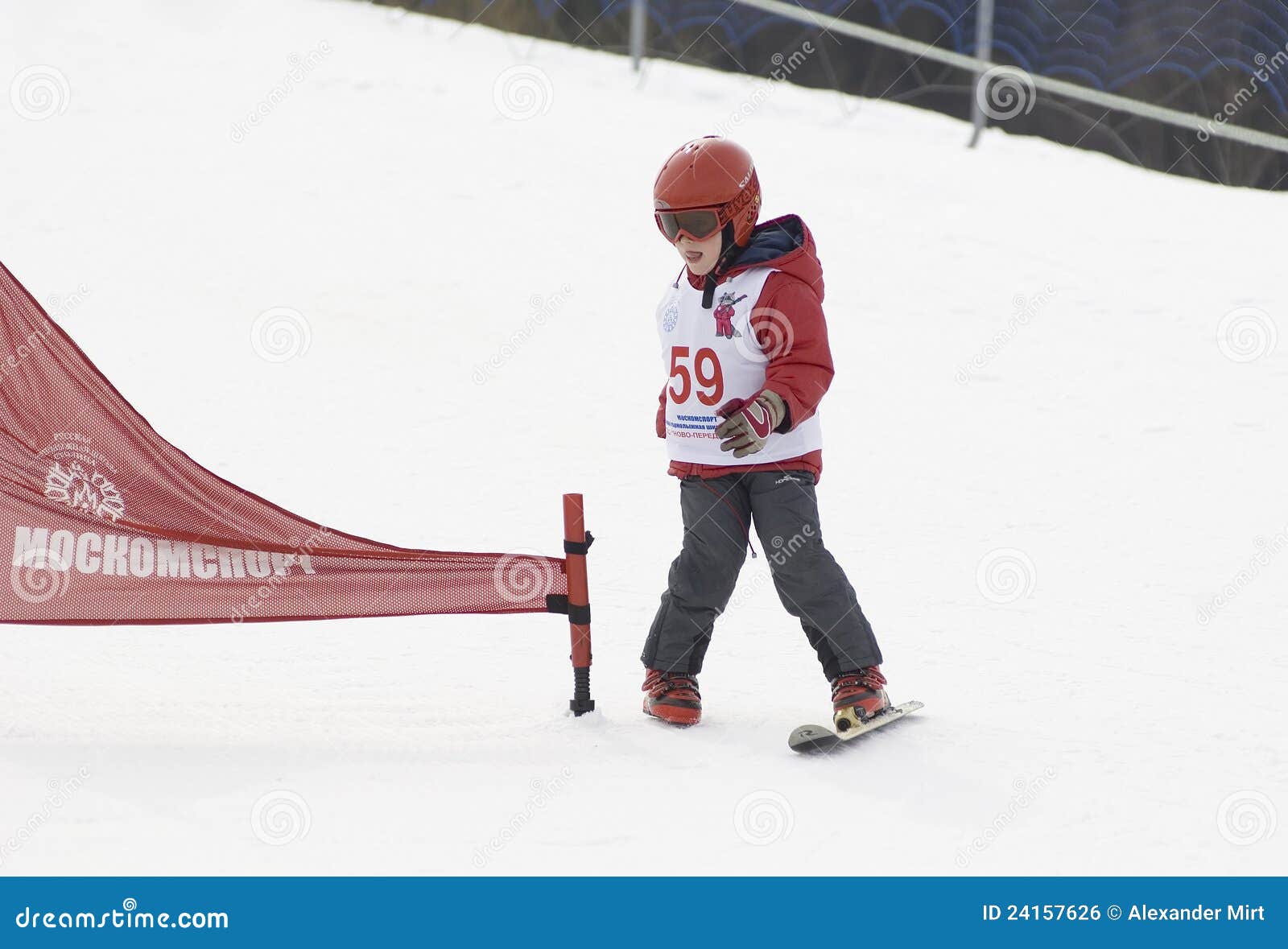 Skiing on one ski editorial photo. Image of season, downhill - 24157626