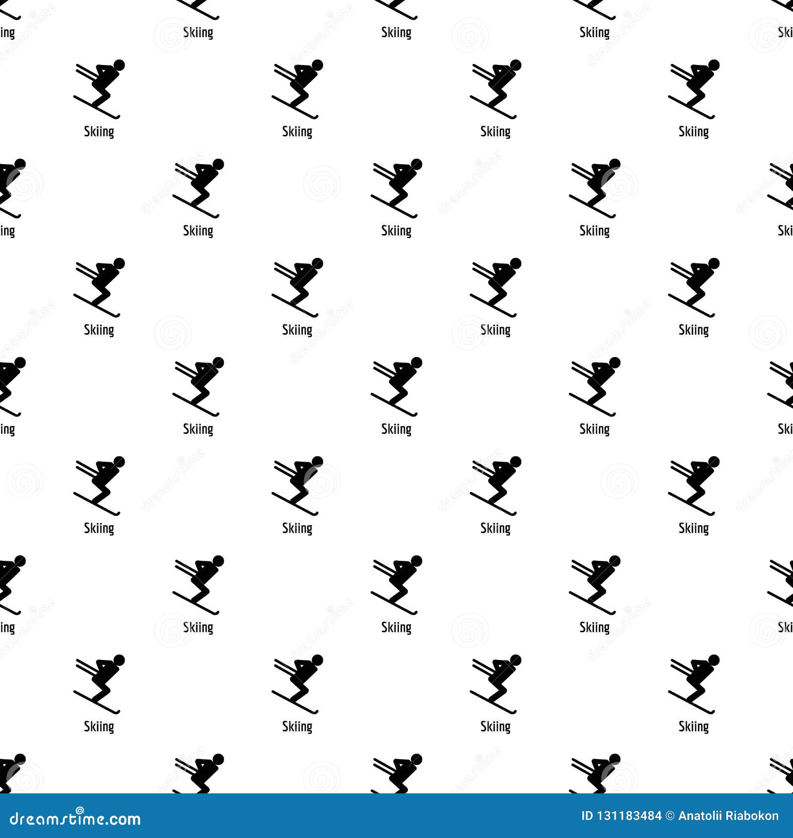 Skiing Pattern Seamless Vector Stock Vector - Illustration of repeat ...