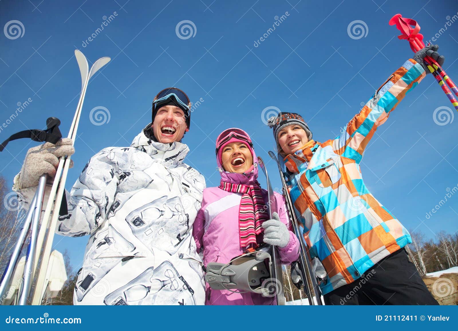 Skiing people stock image. Image of mountain, happiness - 21112411