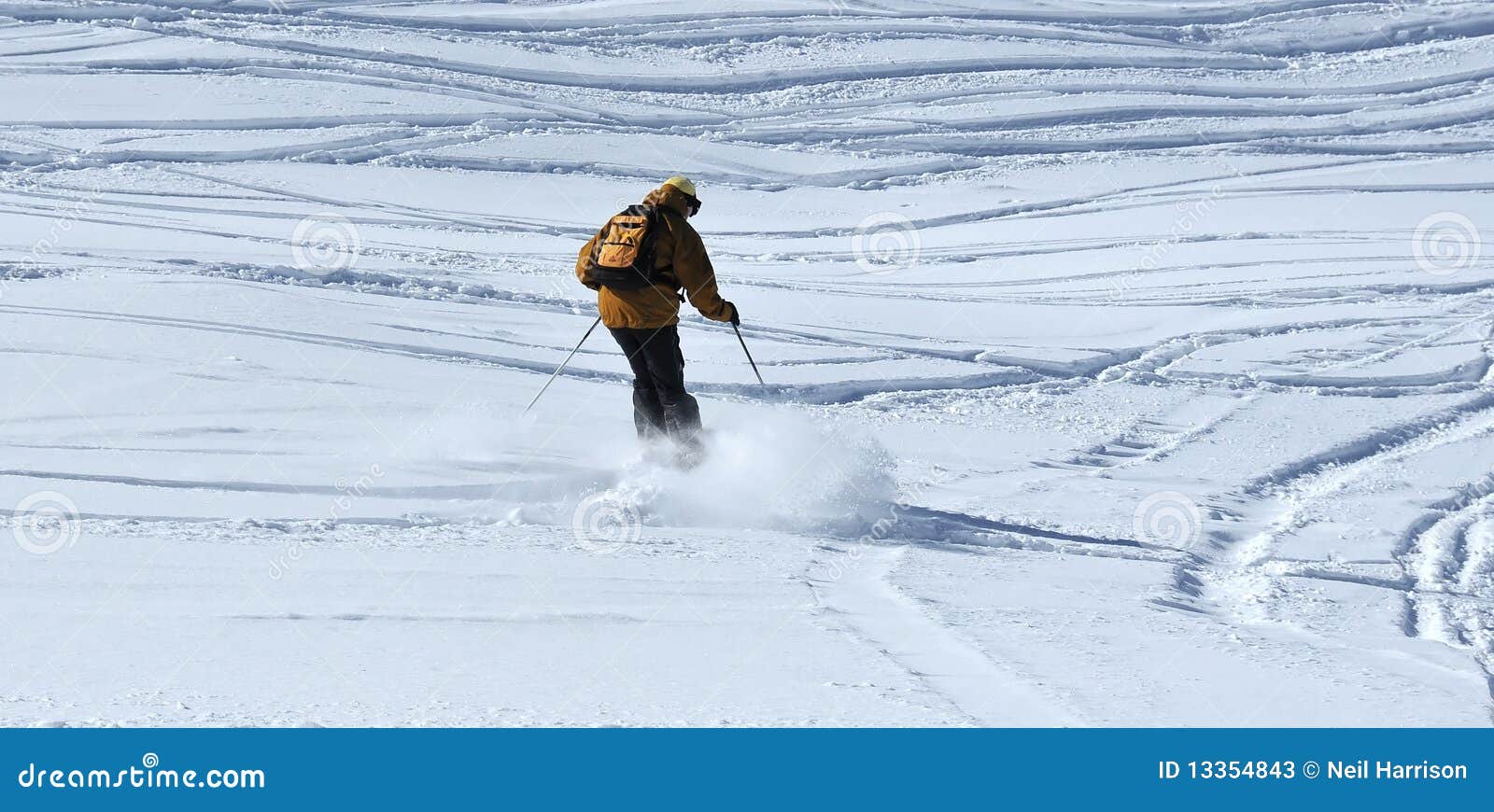 Skiing in powder stock image. Image of movement, descend - 13354843
