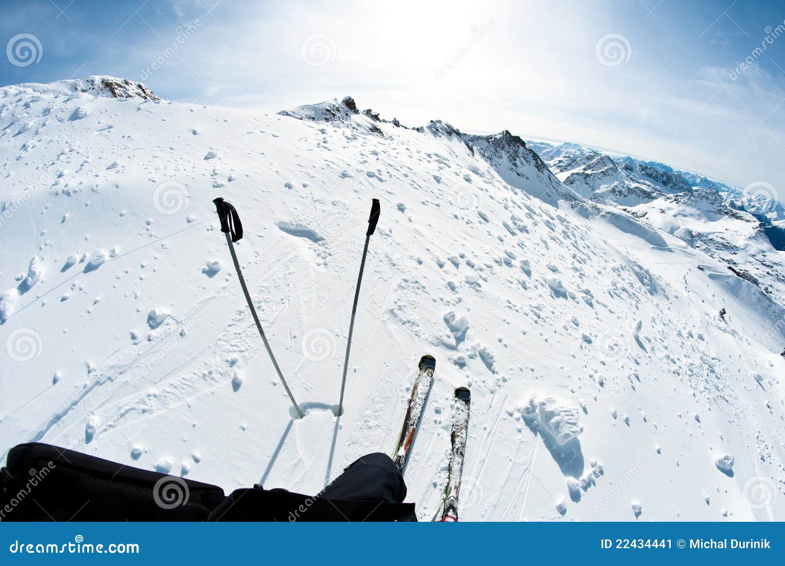 Skiing in the powder snow stock image. Image of cool - 22434441