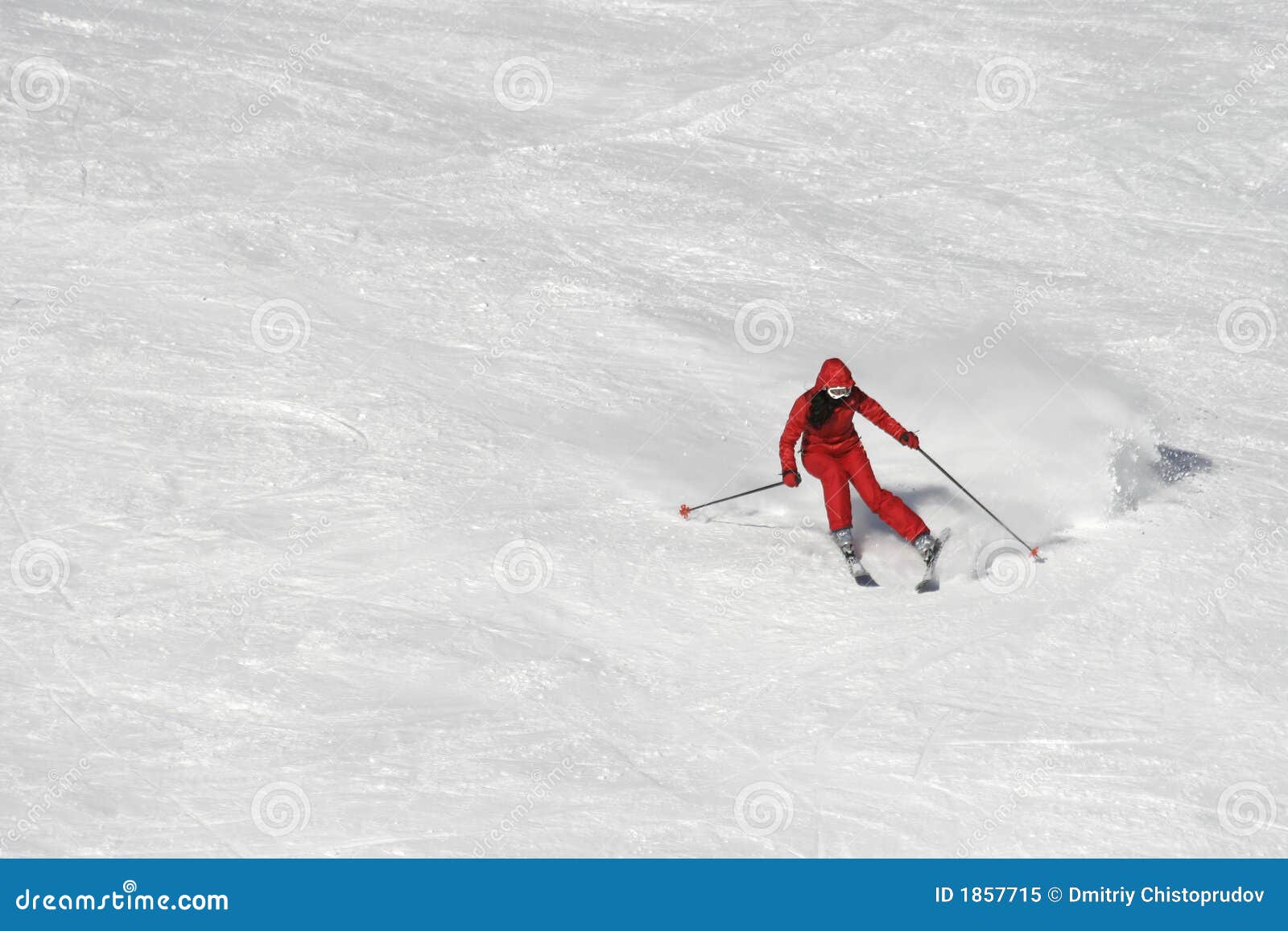 Skiing in red stock image. Image of seasonal, jump, jumping - 1857715