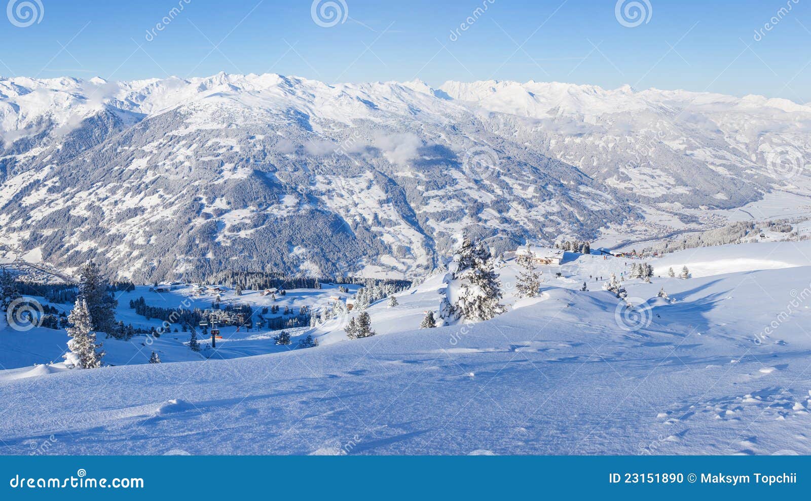 Skiing resort in Austria stock photo. Image of blue, panorama - 23151890