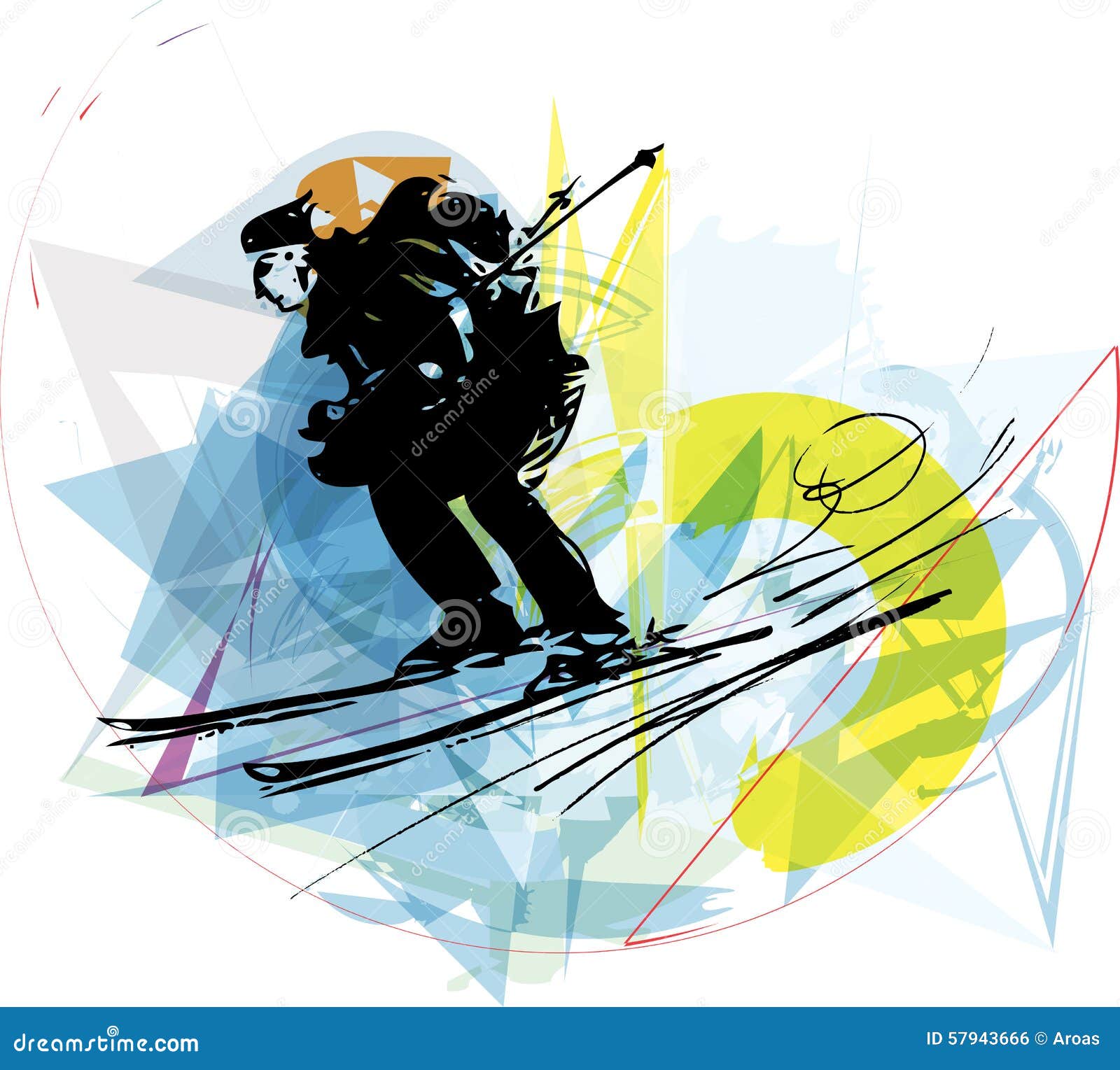 Skiing sketch illustration stock vector. Illustration of activities ...