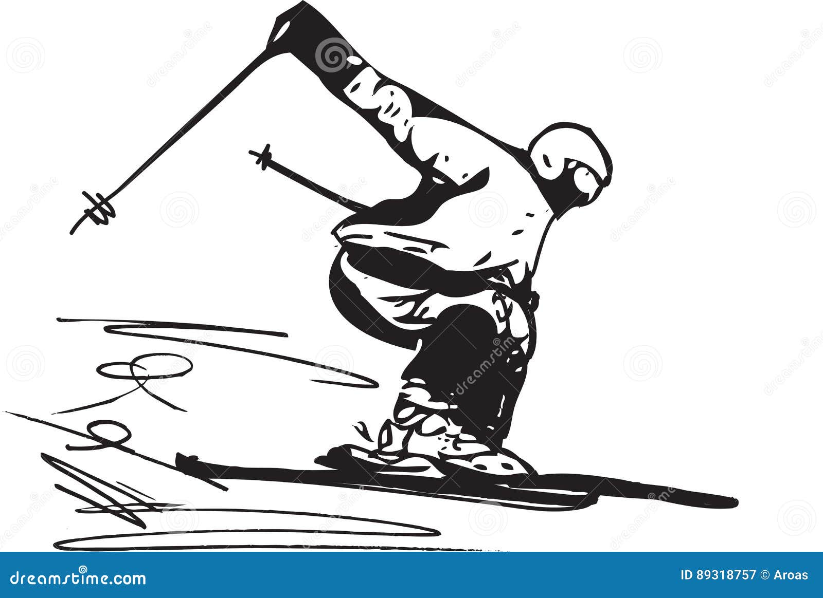 Skiing sketch illustration stock vector. Illustration of lifestyle ...