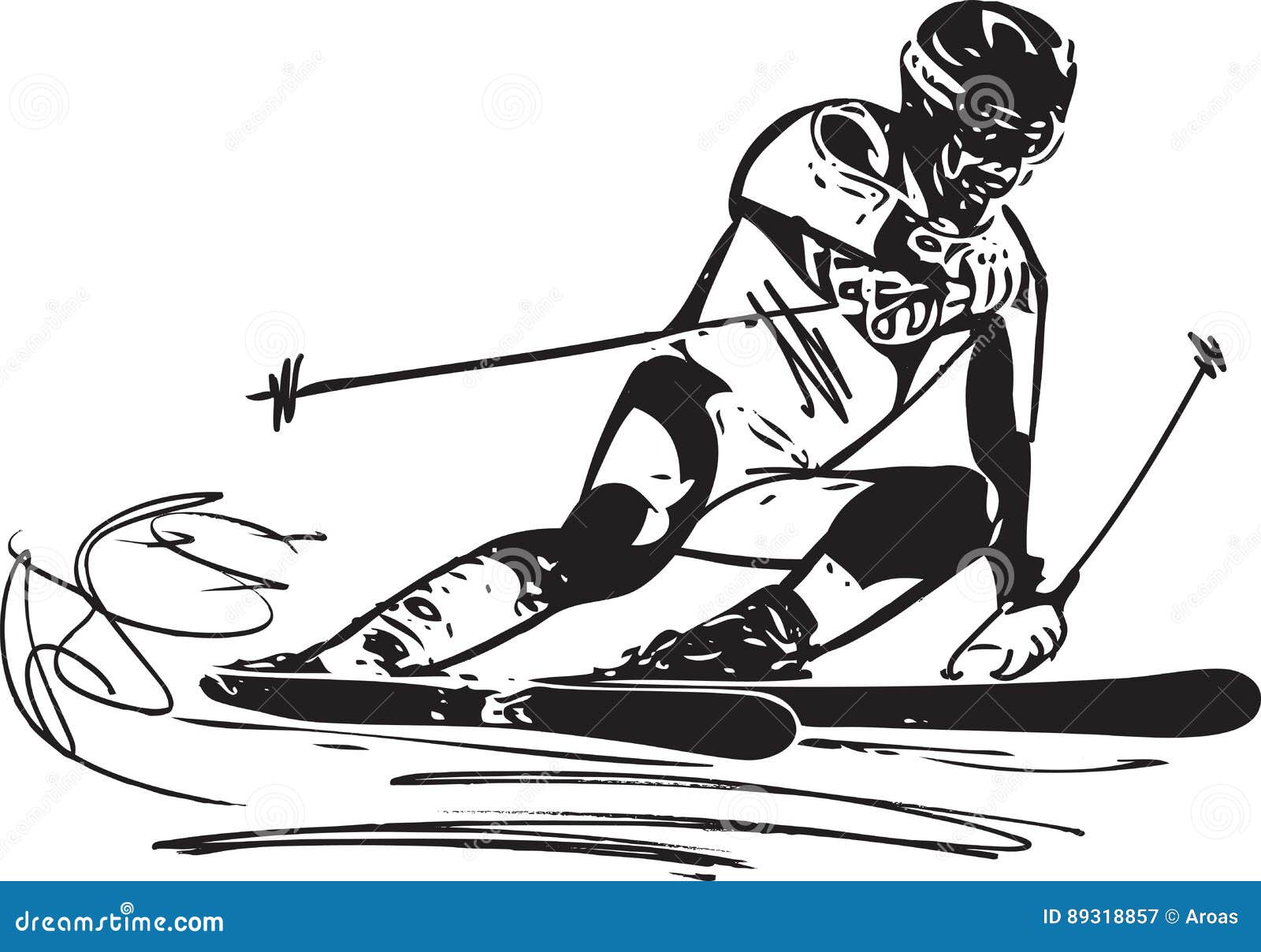 Skiing sketch illustration stock vector. Illustration of jump - 89318857