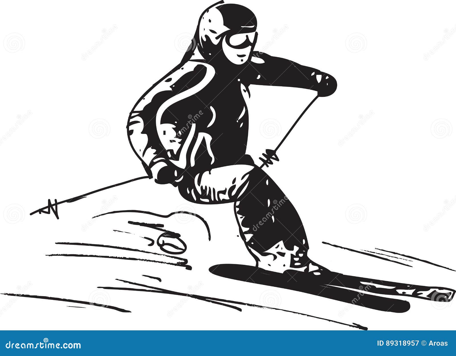 Skiing sketch illustration stock vector. Illustration of seasonal ...