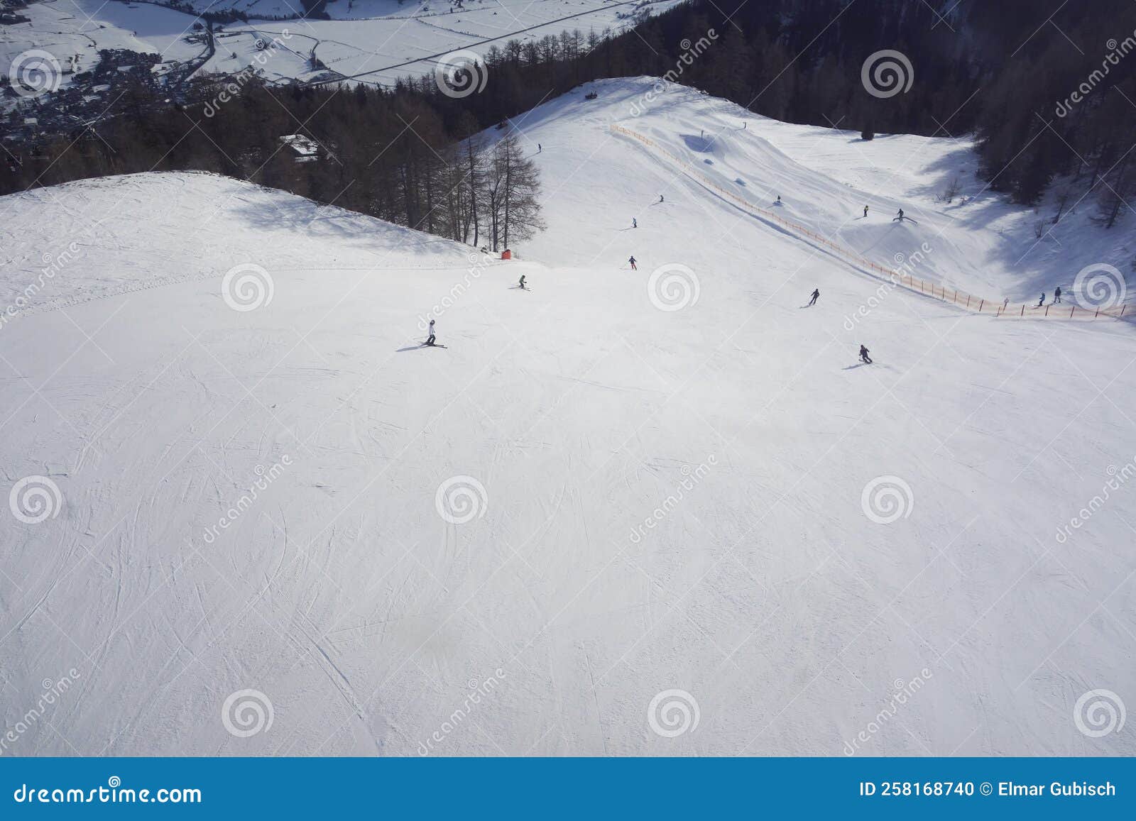 Skiing on Ski Slope in Winter Vacation Stock Photo - Image of outdoor ...
