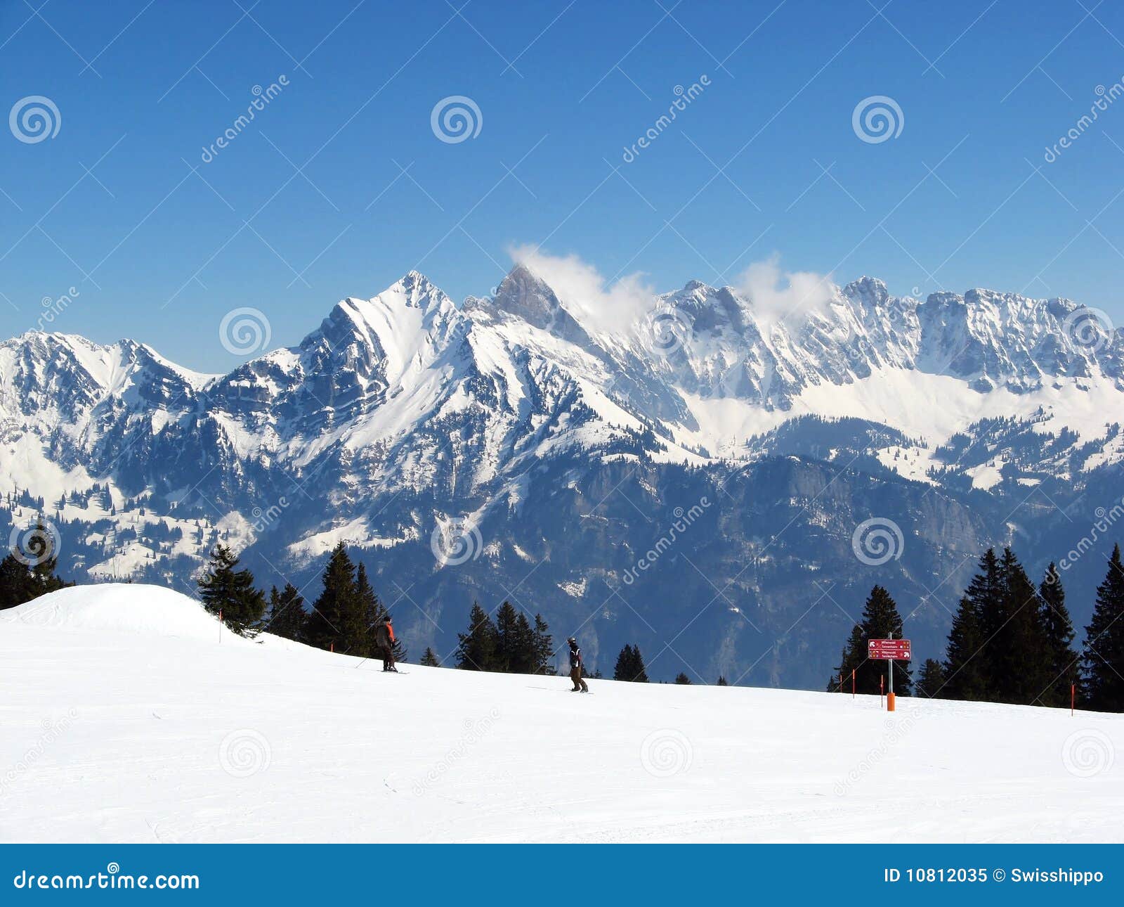 Skiing slope stock image. Image of resort, landscape - 10812035
