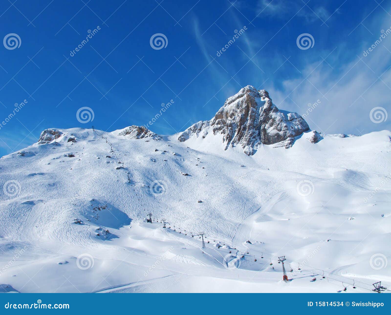 Skiing slope stock photo. Image of piste, mountain, bright - 15814534