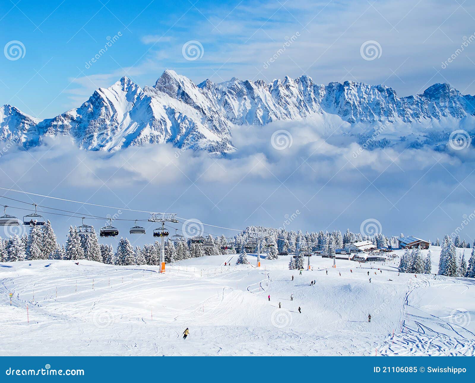 Skiing slope stock image. Image of high, europe, clean - 21106085