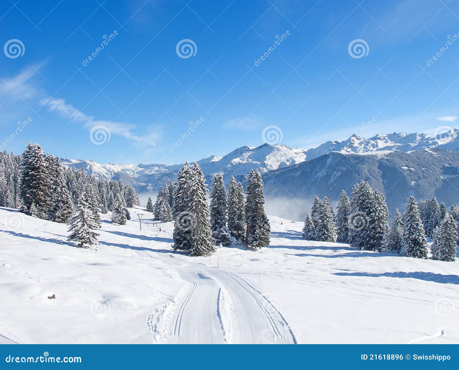 Skiing slope stock photo. Image of mountain, landscape - 21618896